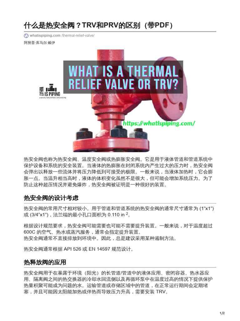 6-What is a Thermal Relief Valve Difference Between TRV and PRV With ...