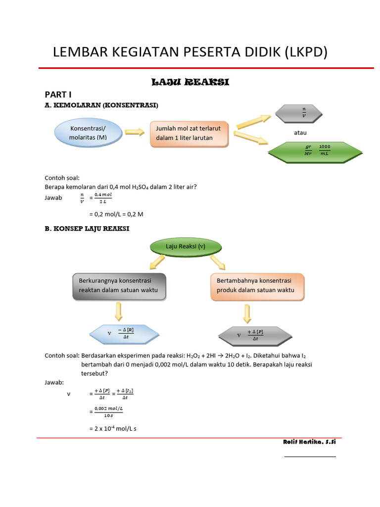 LKPD_XI_LAJU REAKSI_ROLIF | PDF