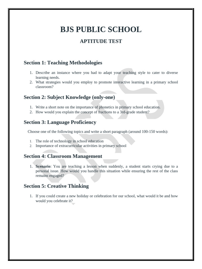 Aptitude Test | PDF