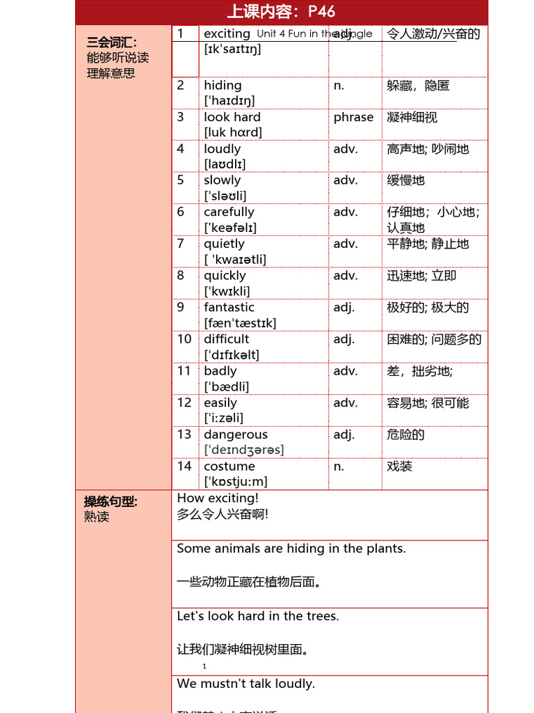 U4L2故事课后反馈和练习 | PDF