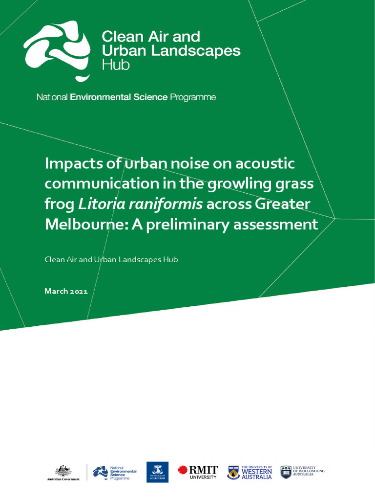 Urban Noise Effects on Frog Communication | PDF | Decibel | Hearing