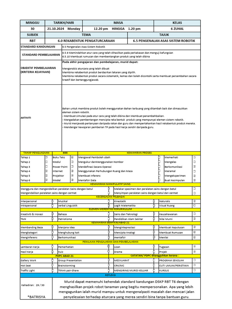 RPH Pencerapan Dzul 2024 | PDF