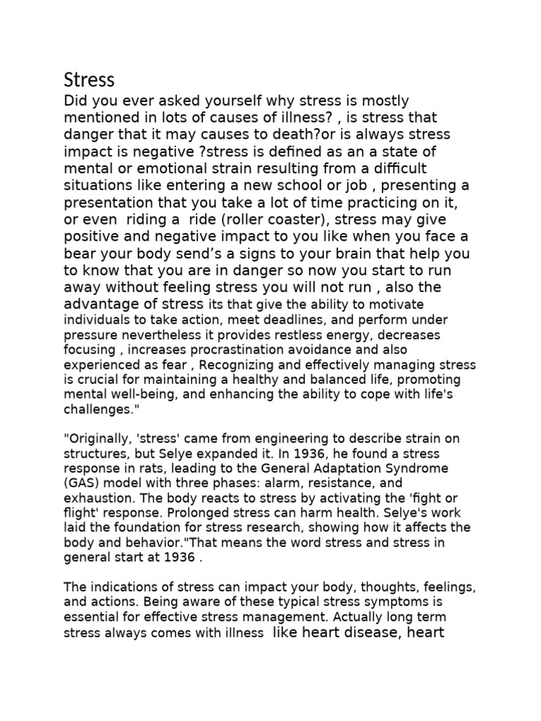 Introduction (Stress Research) | PDF