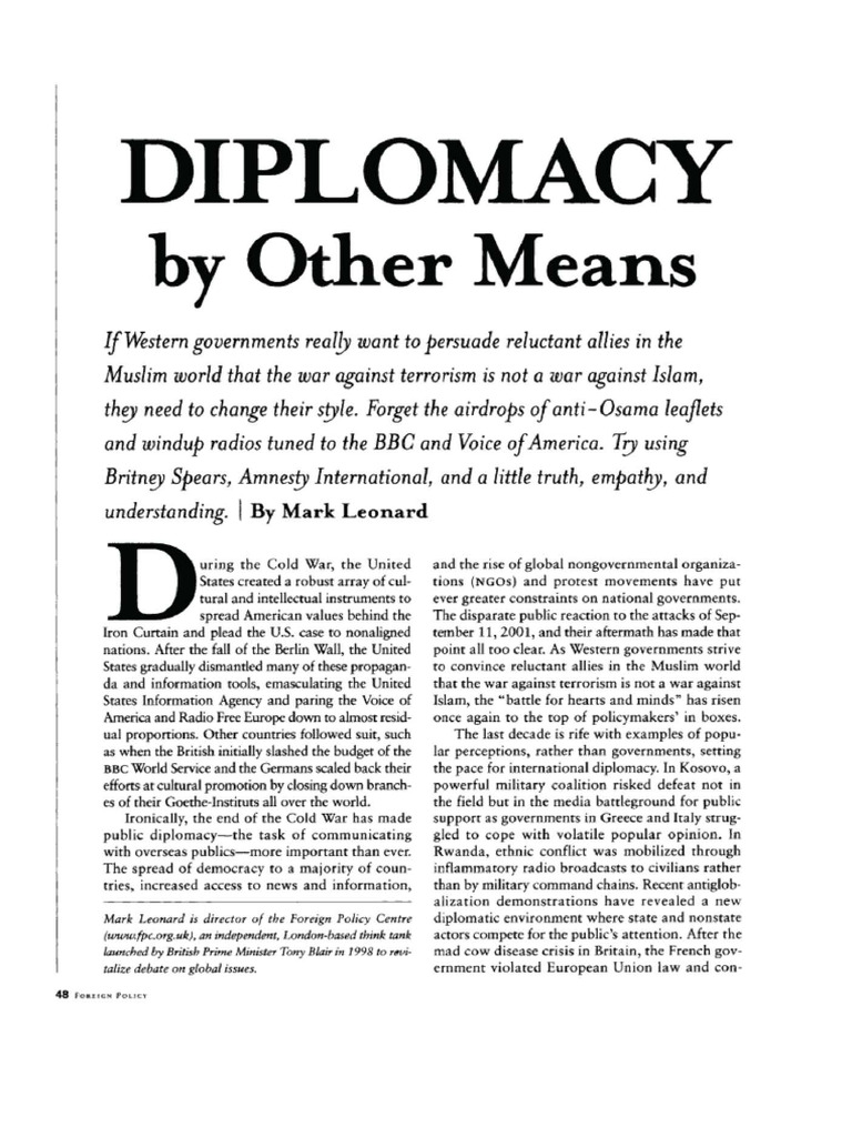 Leonard Diplomacy by Othero Means | PDF | Non Governmental Organization