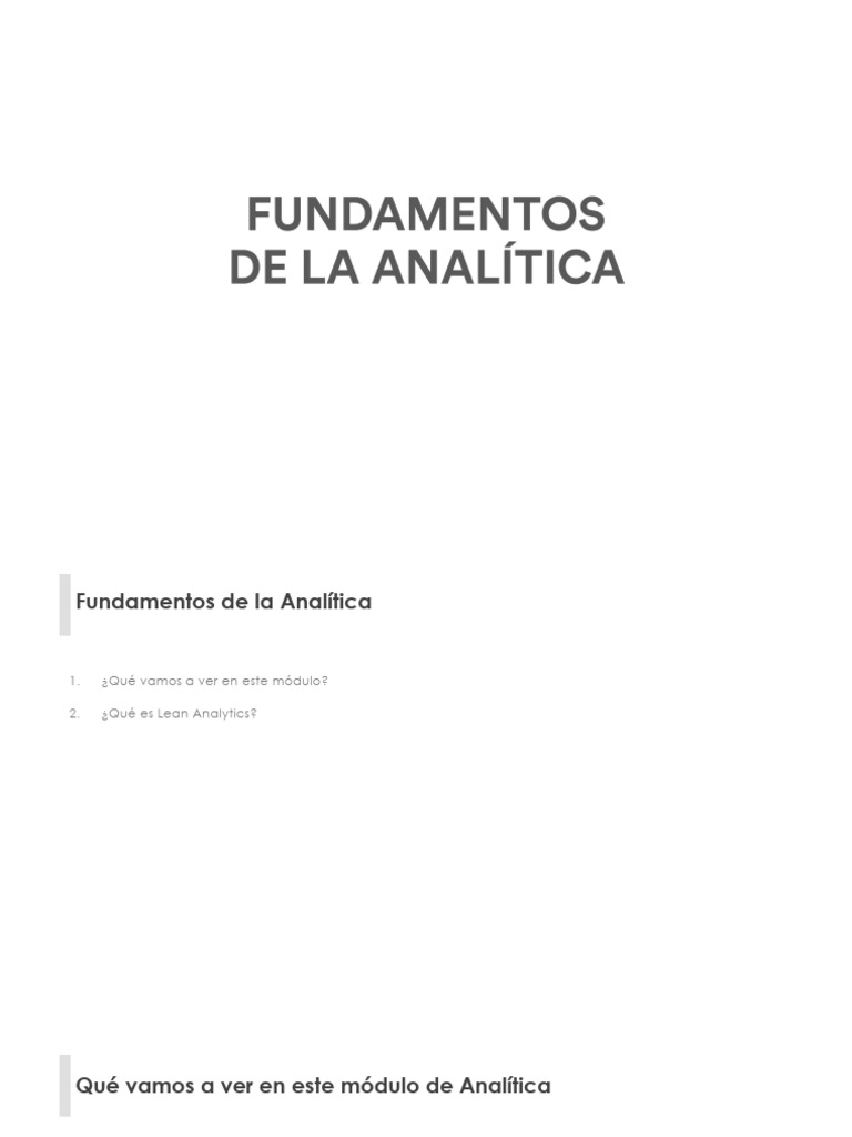 M2 - U1 - Fundamentos de La Analítica | PDF