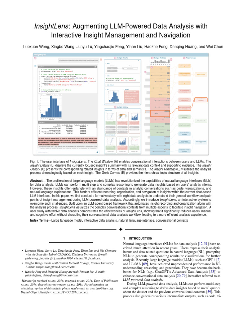 InsightLens: Augmenting LLM-Powered Data Analysis With Interactive ...