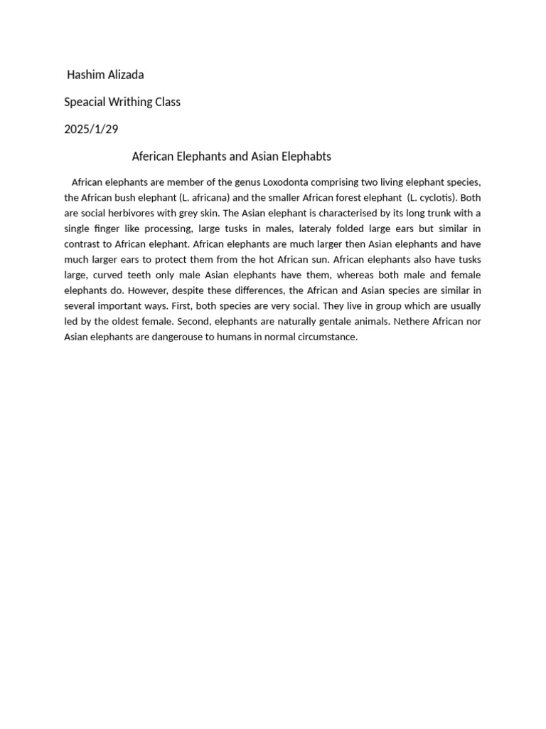 African and Asian elephant | PDF
