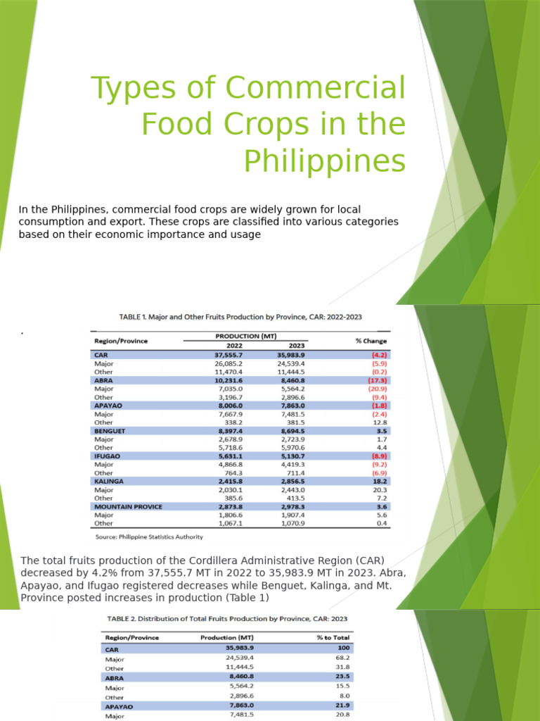 Types of Commercial Food Crops in The Philippines | PDF | Agriculture ...