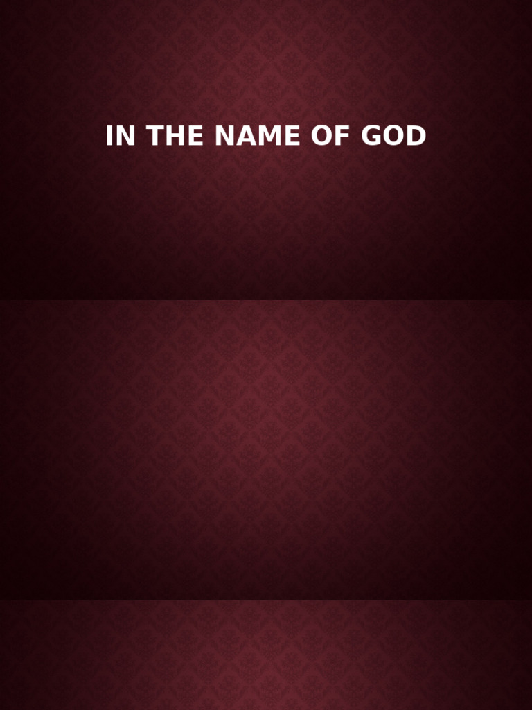 In The Name of God | PDF