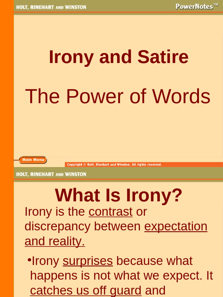 Irony 2 | PDF | Irony | Satire