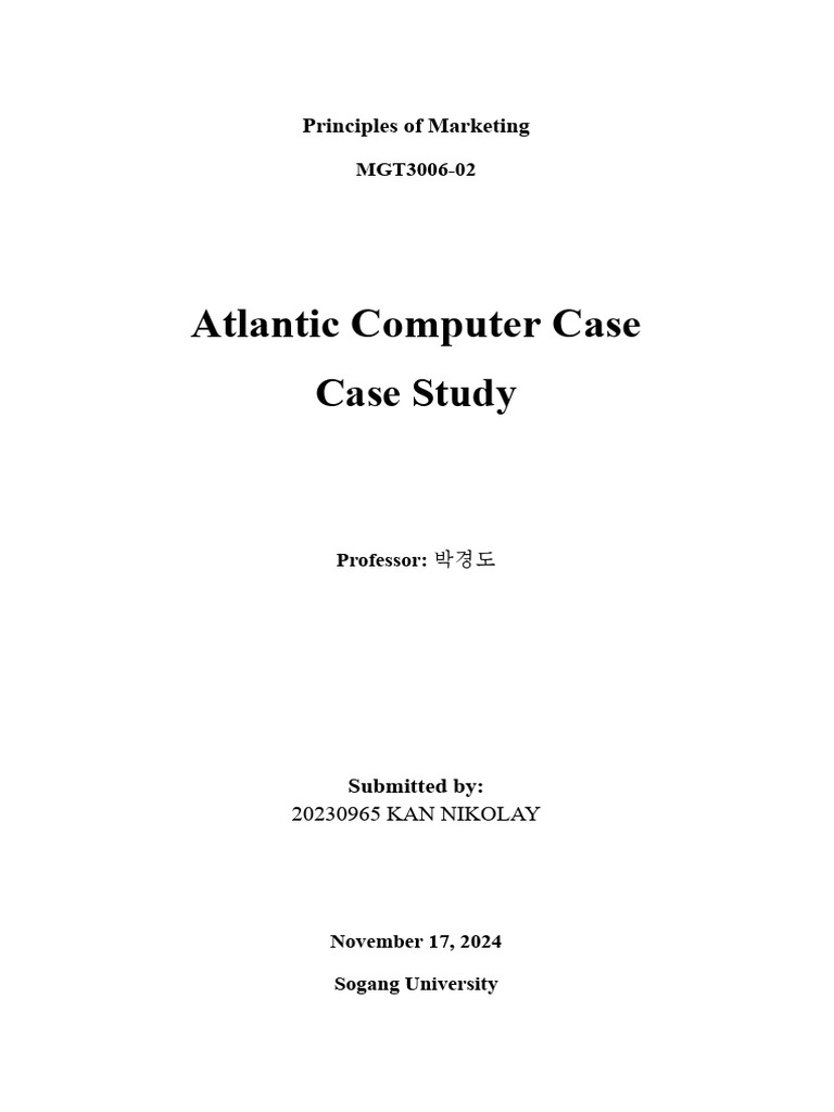 Atlantic Computer Case Study Solutions | PDF | Pricing | Financial Markets