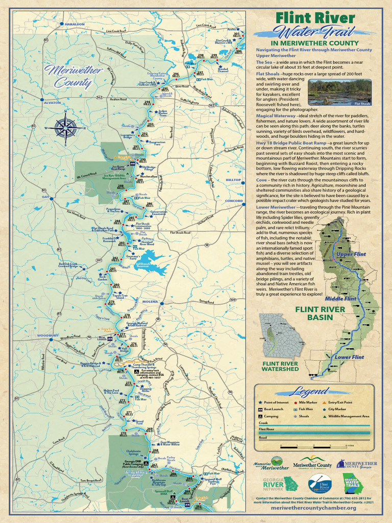 2021 Flint Meriwether Water Trail Map Proof 7 | PDF | Earth Sciences ...