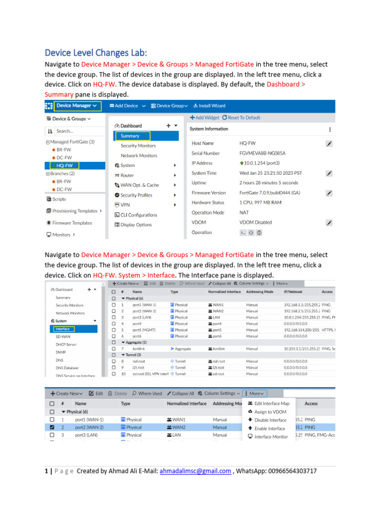 41-Device Level Settings Lab | PDF