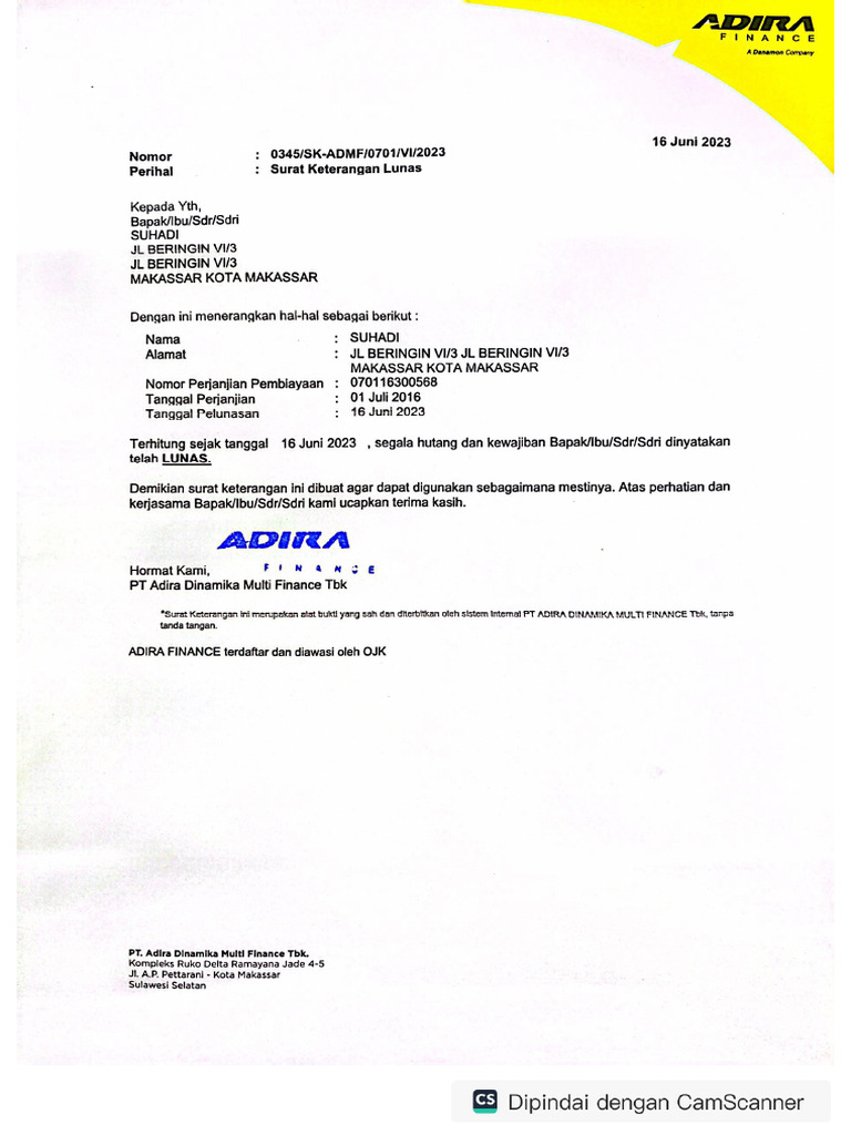 Kontrak 2 Adira | PDF