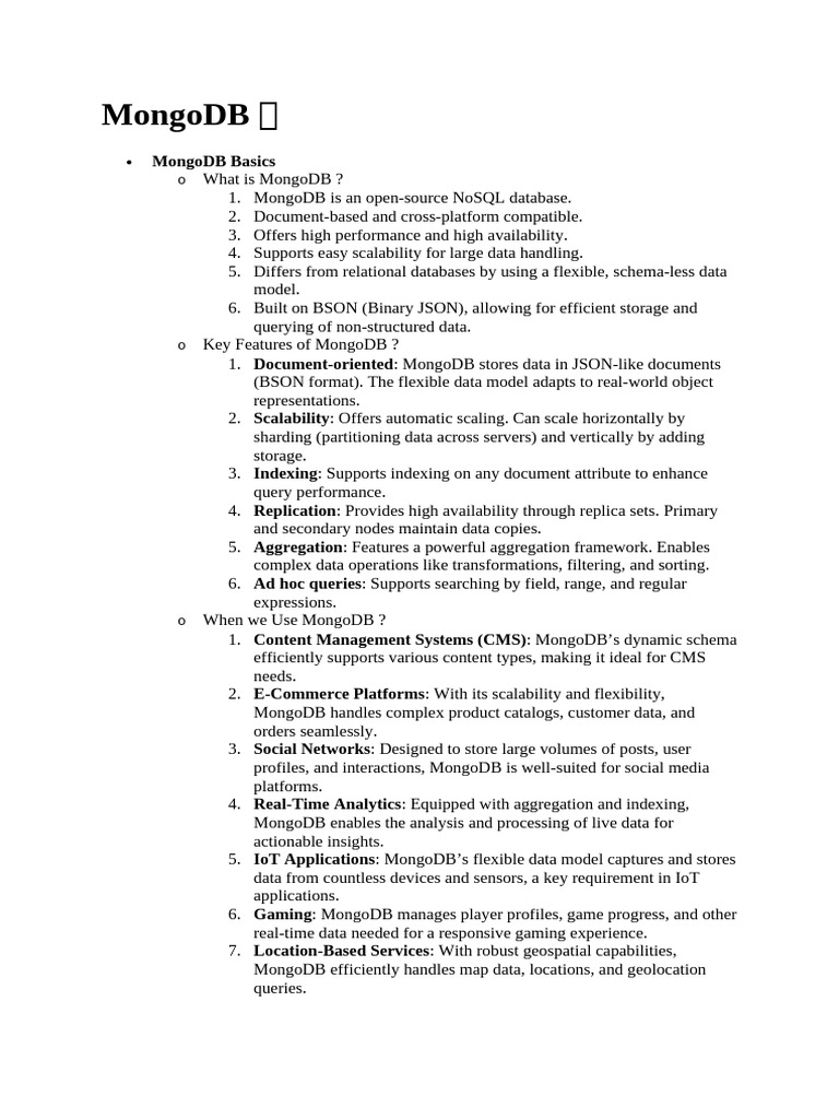 Mongodb Theory | PDF | No Sql | Mongo Db