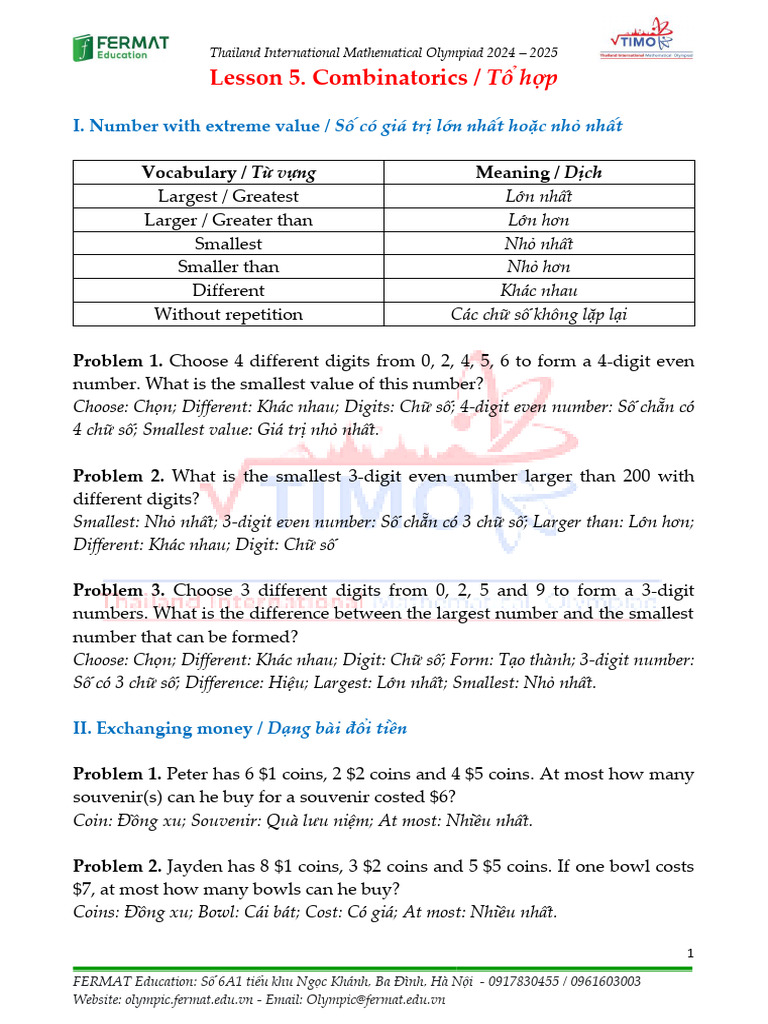 2A2-Lesson 5-Combinatorics | PDF