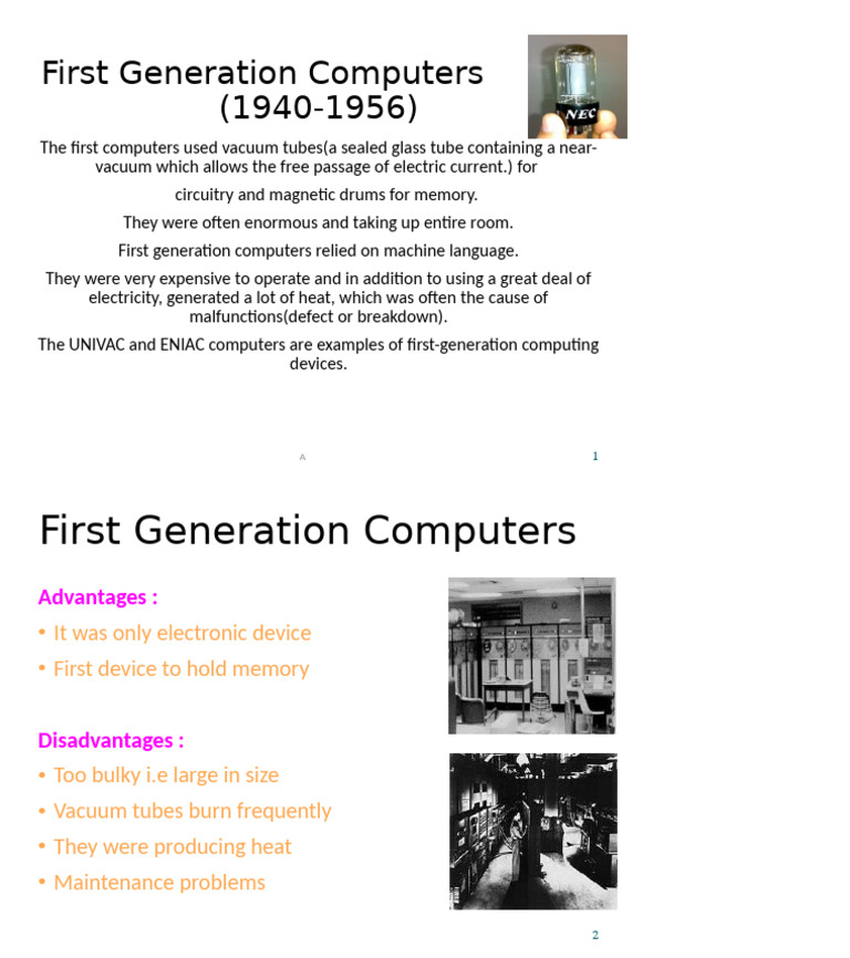 First GENERATION of Computer | PDF