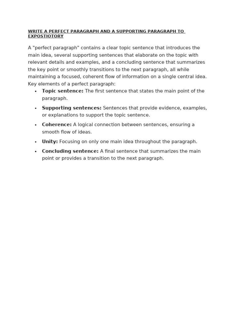 Writing Perfect Paragraphs | PDF