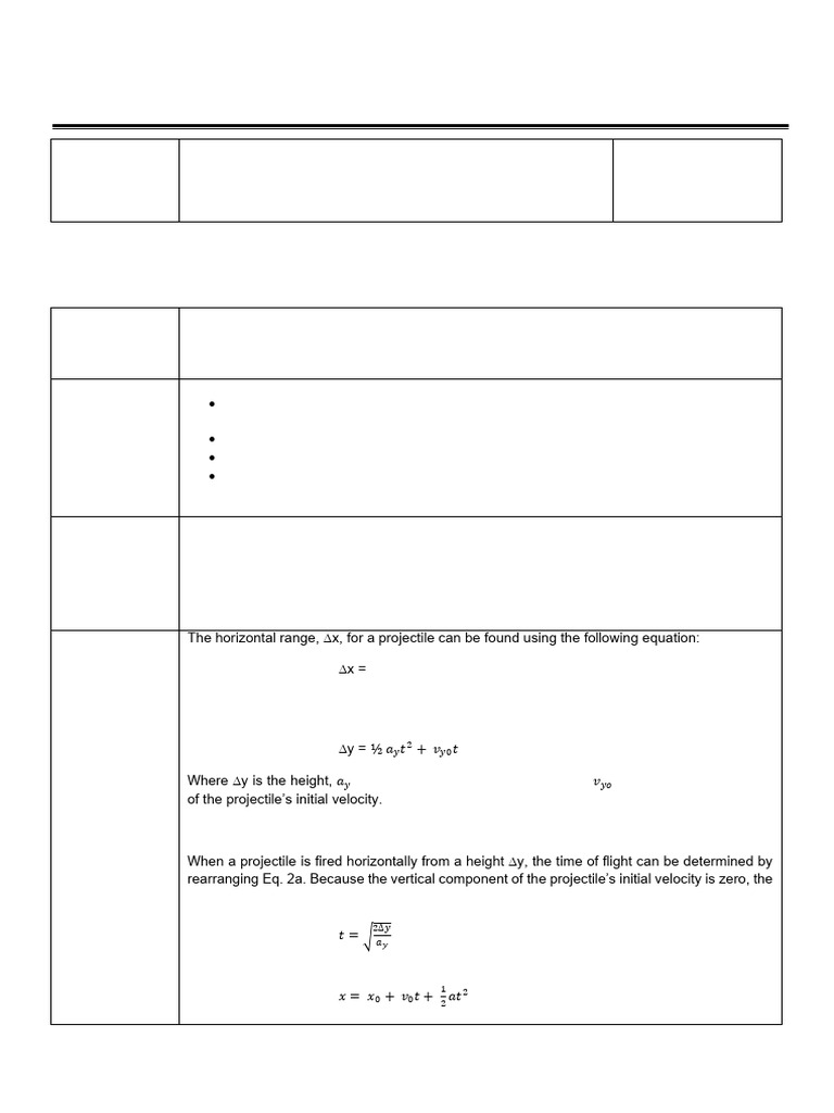 Experiment 4 Projectile Motion | PDF | Mechanics | Applied And Interdisciplinary Physics