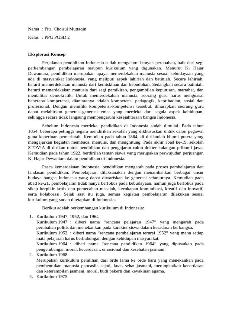 Topik 1 - Filosofi Pendidikan - Eksplorasi | PDF