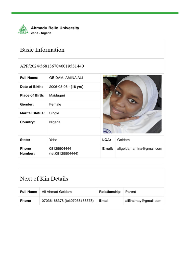 Amina Ali Geidam's Academic Profile | PDF