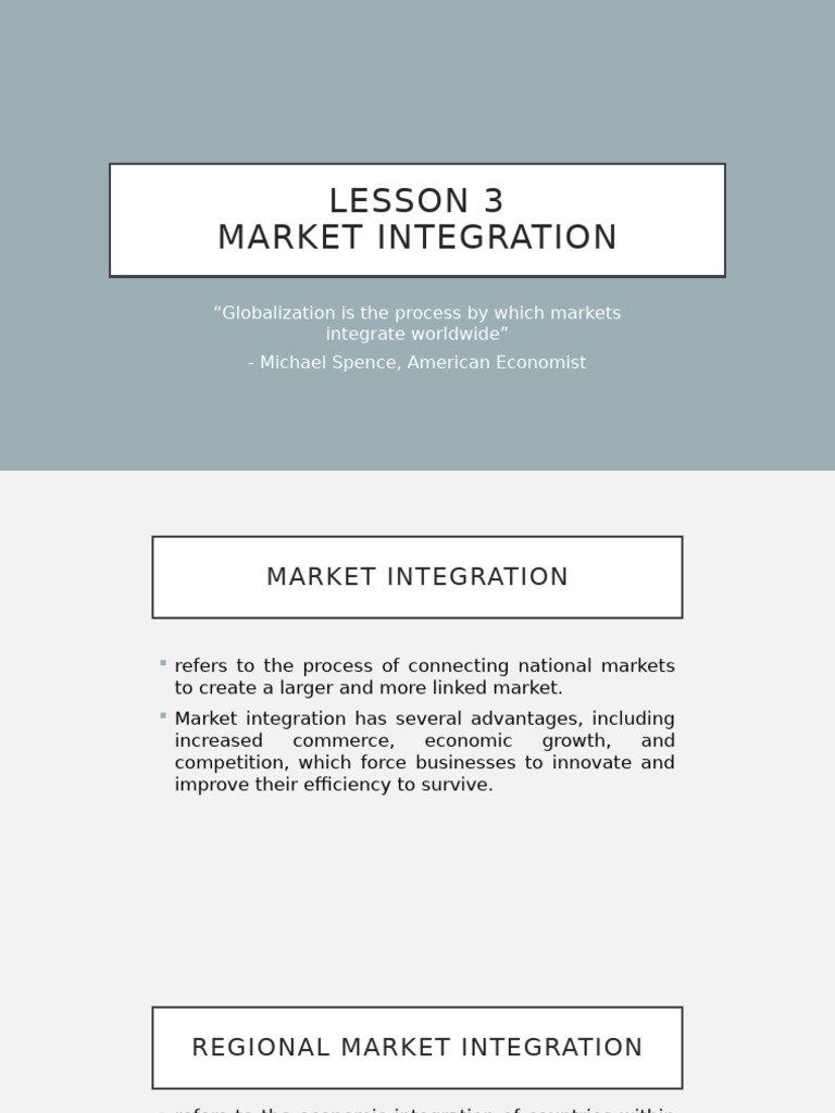 Unit 3 - Economic Systems - Lesson 3 - Market Integration | PDF ...