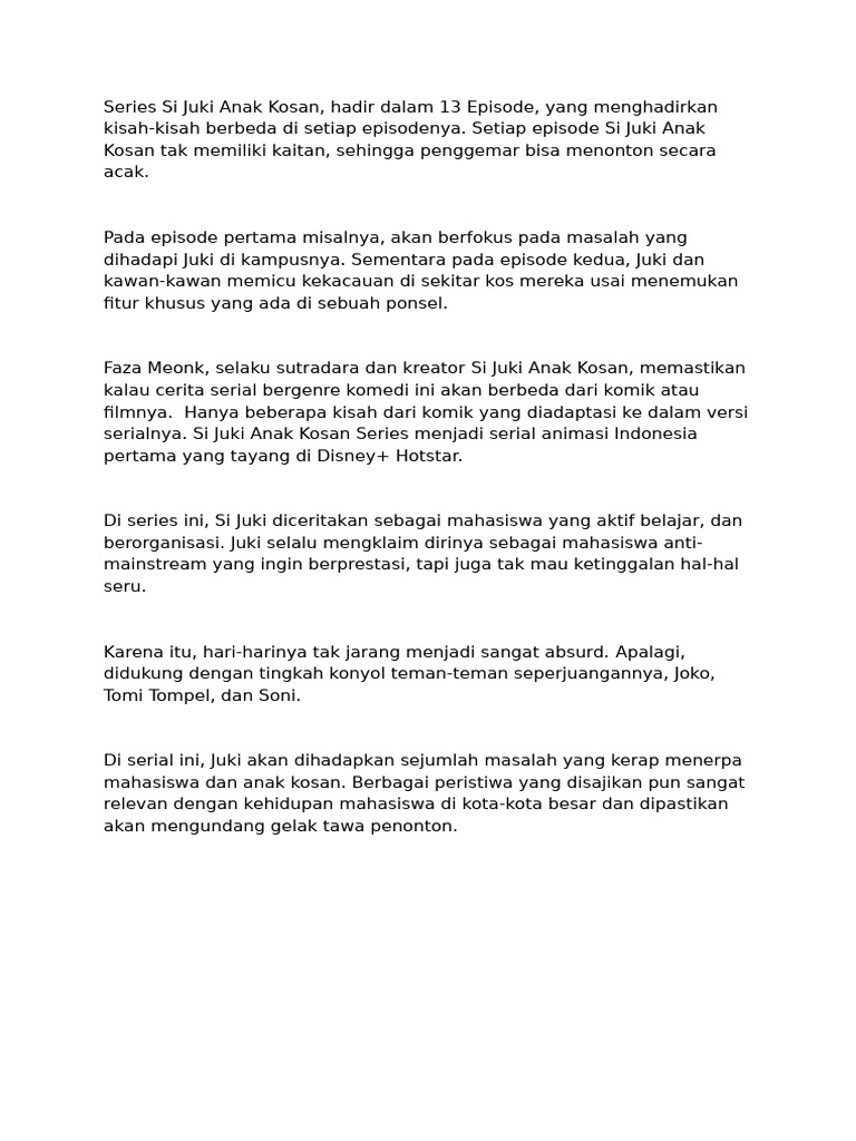 Sinopsis Komik Si Juki | PDF