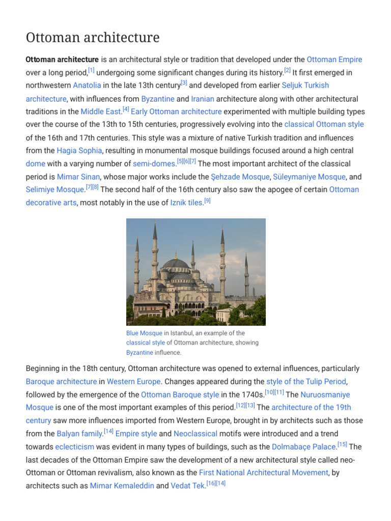 Ottoman Architecture - Wikipedia | PDF | Dome | Architectural Design