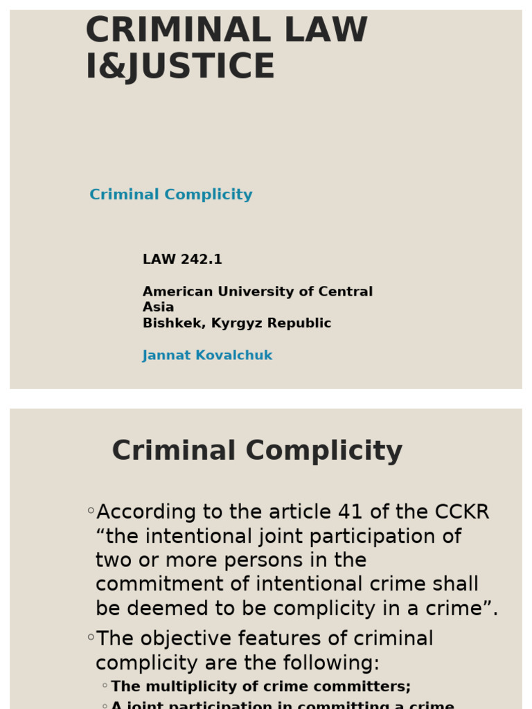 Understanding Criminal Complicity Law | PDF | Aiding And Abetting | Crimes