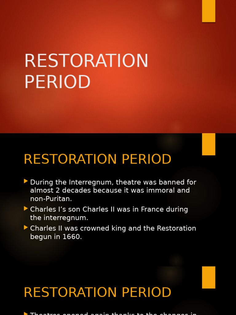 Restoration Drama Slideshow | PDF