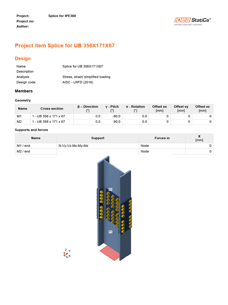 Ub356x171x67 (Ipe0360 Alternative) S275 Splice Connection | PDF ...