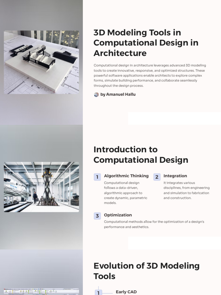 3D Modeling Tools in Computational Design in Architecture | PDF