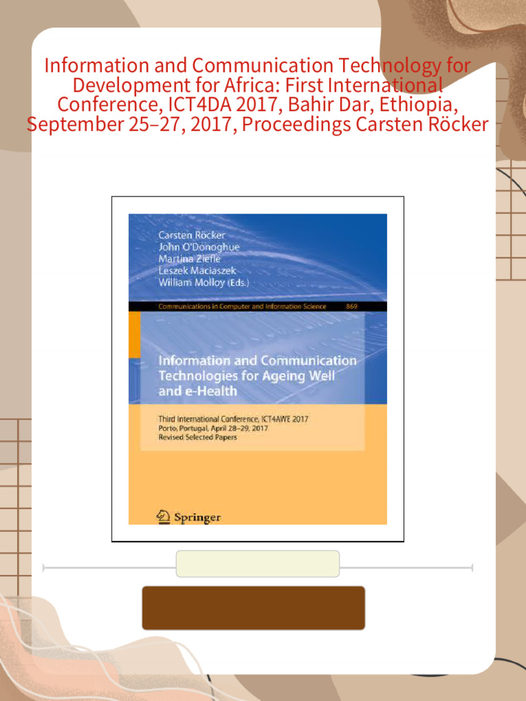 Information and Communication Technology for Development for Africa: First International ...