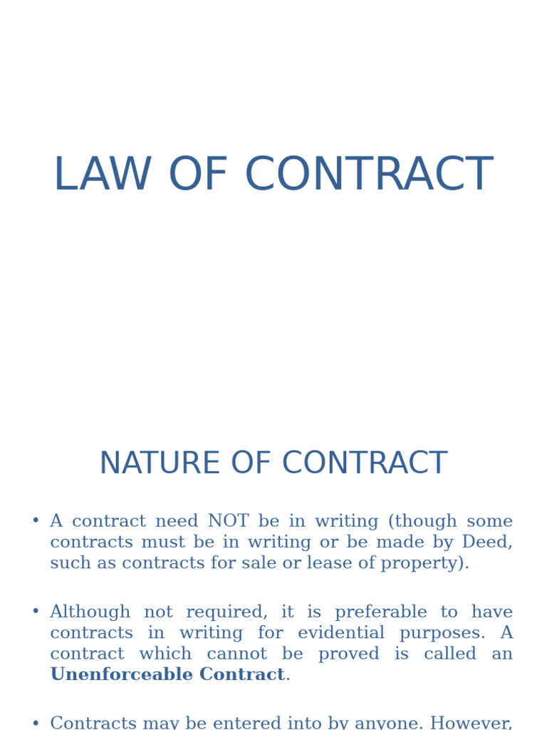 Law of Contract 2 | PDF