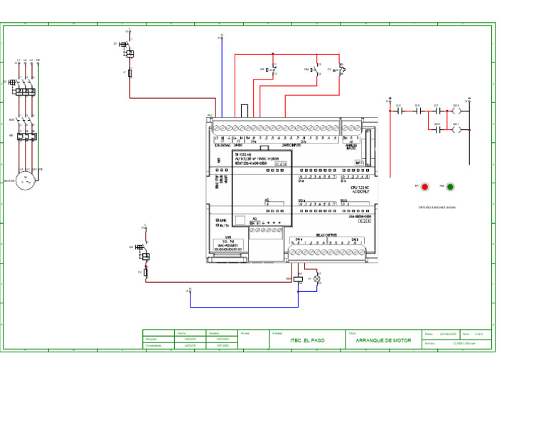 Diagrama de Arranque de Motor PLC | PDF
