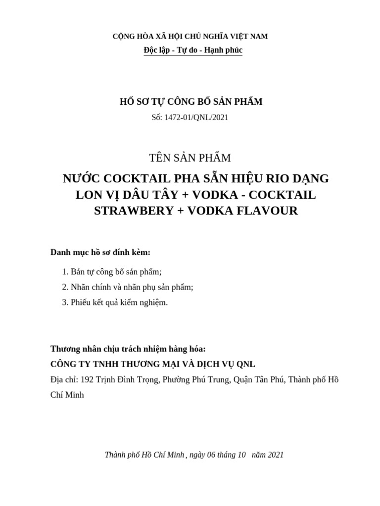 Cocktail Strawbery + Vodka Flavour | PDF