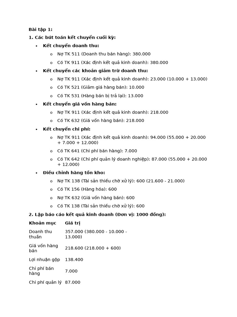 Bài tập TL NLKT | PDF