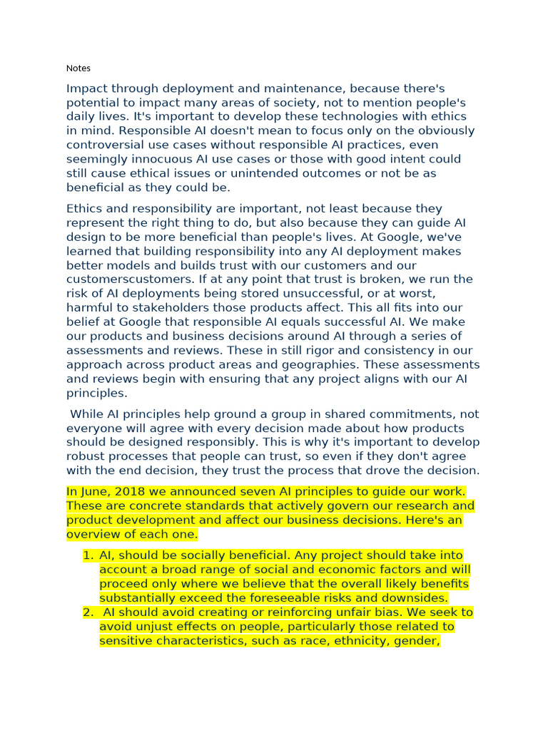 Responsible AI: Principles for Success | PDF | Artificial Intelligence ...