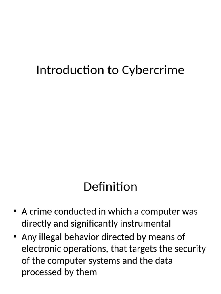 Introduction to Cybercrime | PDF | Spamming | Cybercrime