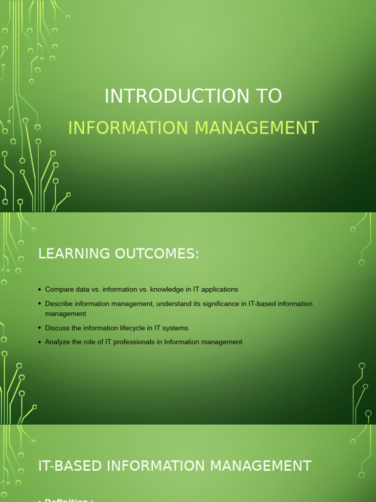 Introduction To Information Management | PDF