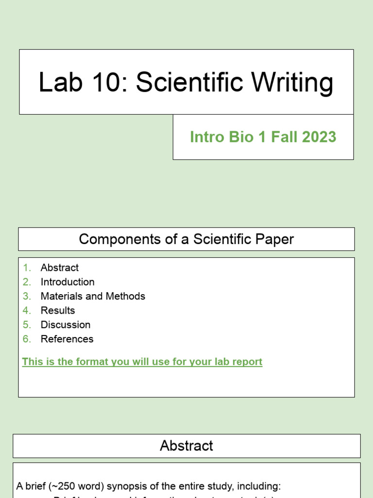 Lab 10 - Scientific Writing MMPPTX | PDF | Experiment | Citation