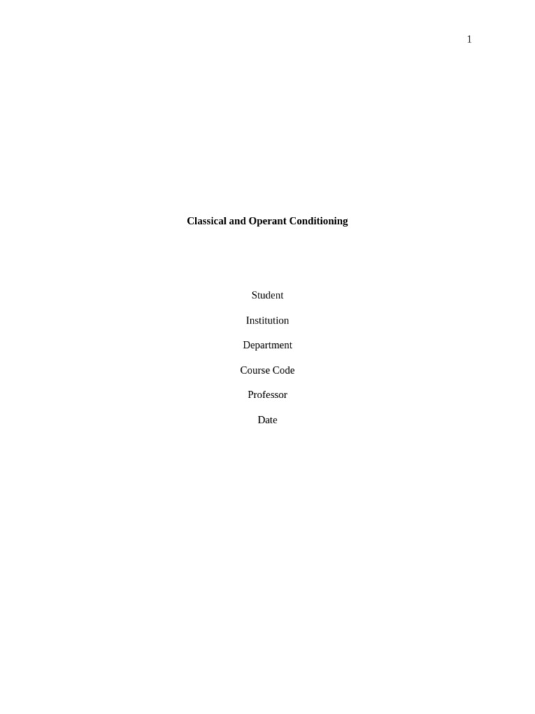 Classical vs. Operant Conditioning Explained | PDF | Classical ...