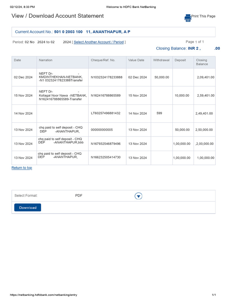 Welcome To HDFC Bank NetBanking | PDF