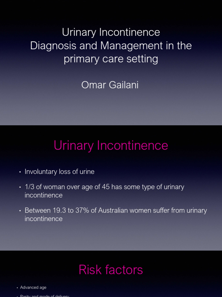 GP Urinary Incontinence Final Powerpoint | PDF | Urinary Incontinence ...