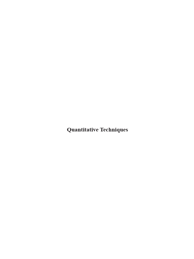 Quantitative Techniques | PDF | Matrix (Mathematics) | Determinant