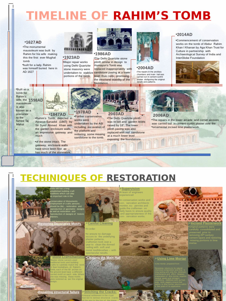 Conservation Timeline of Rahim's Tomb | PDF | Architectural Design ...