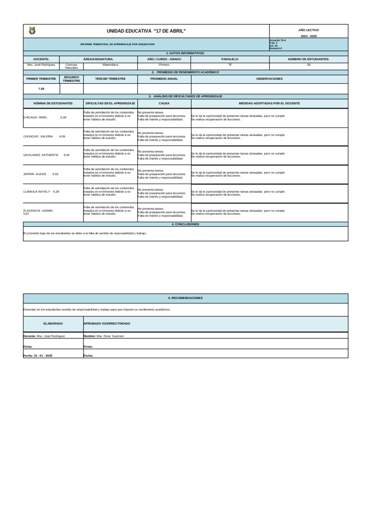 Inf-Apr-Mate-1ro. B | PDF | Aprendizaje | Modificación de comportamiento