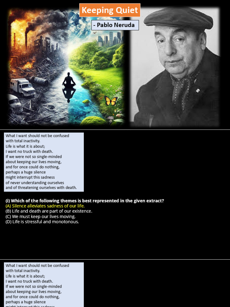 Extract-Based Questions on "Keeping Quiet" | PDF | Peace | Psychology