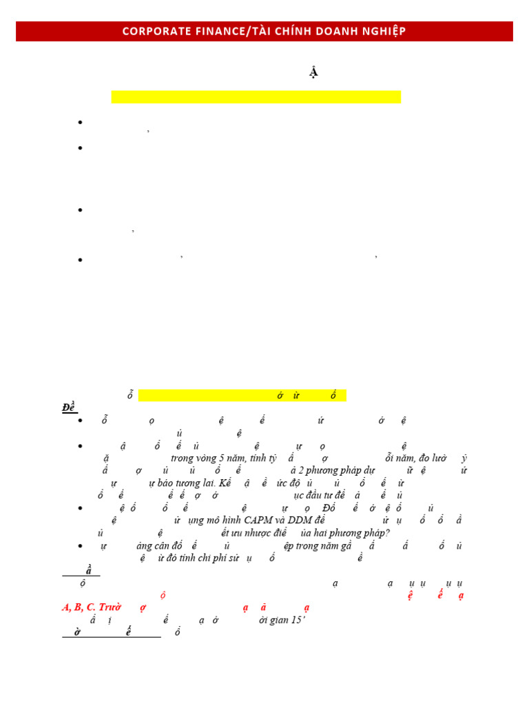 Corporate Finance - Group Exercise | PDF