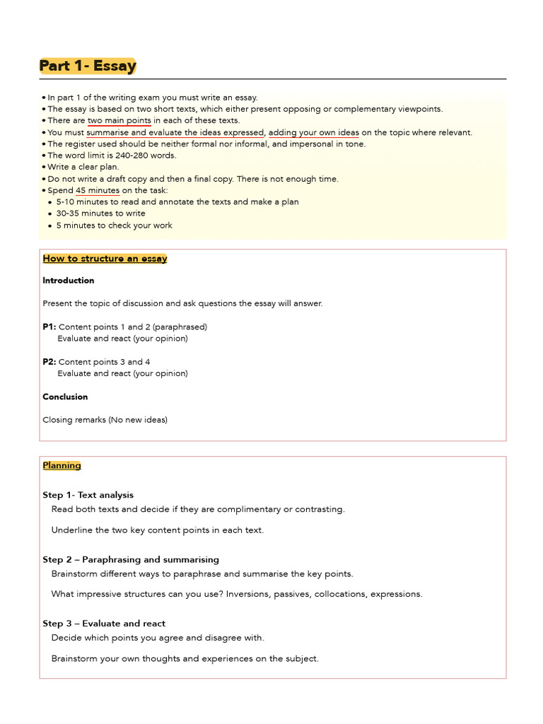 CPE Writing Guiffde Freeway | PDF | Essays